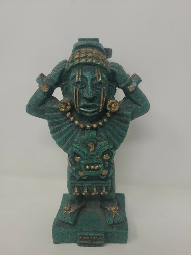 AZTEC Warrior STATUE sculpture Mayan -JADE GREEN / tribal -RARE-vintage ...