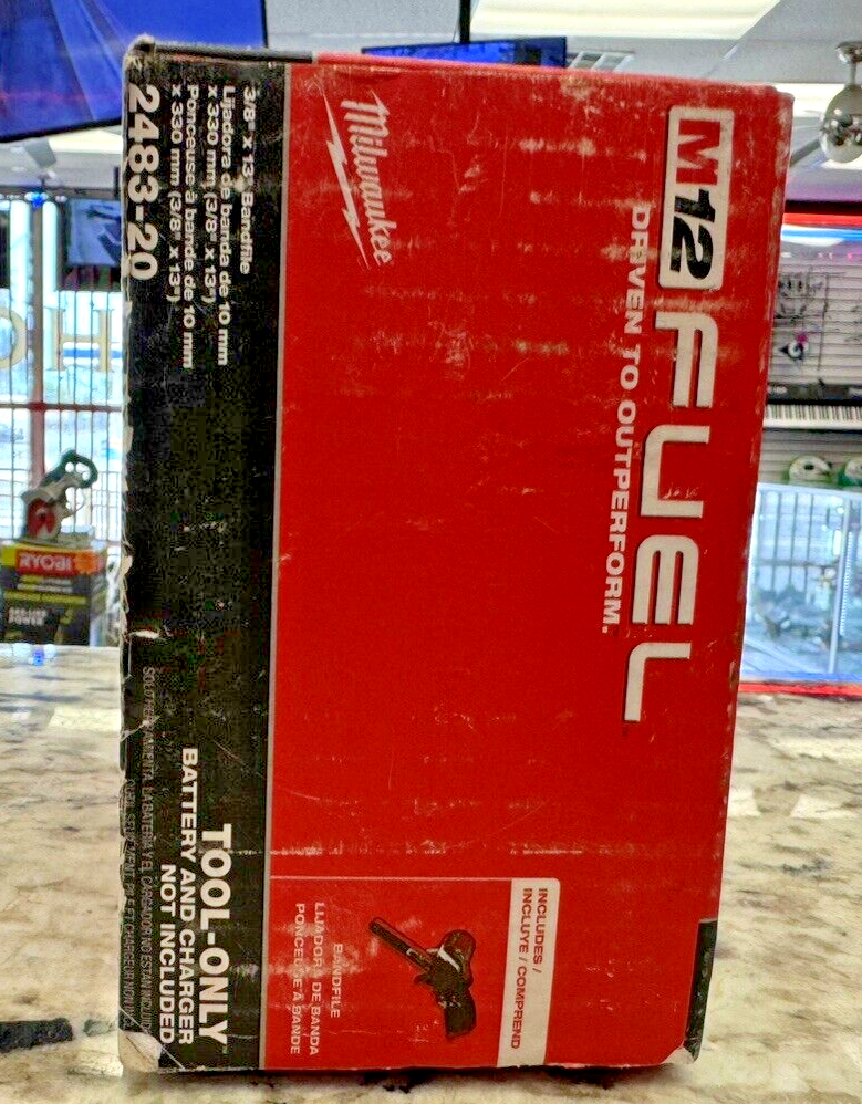 Milwaukee M12 Fuel Cordless Battery Bandfile - Red (2483-20) for sale ...