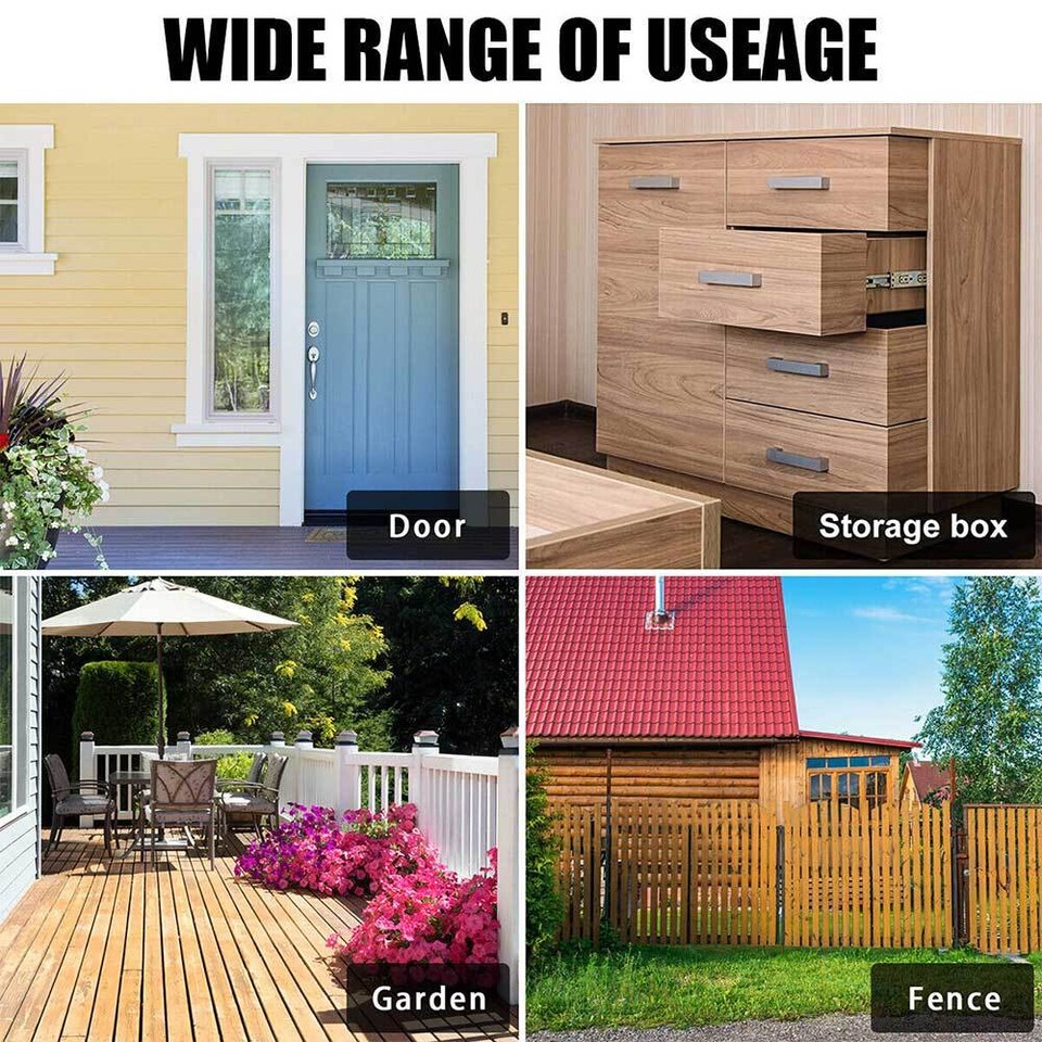 4 Digit Combination Sliding Keyless Lock Security Pad Bolt Shed Gate ...