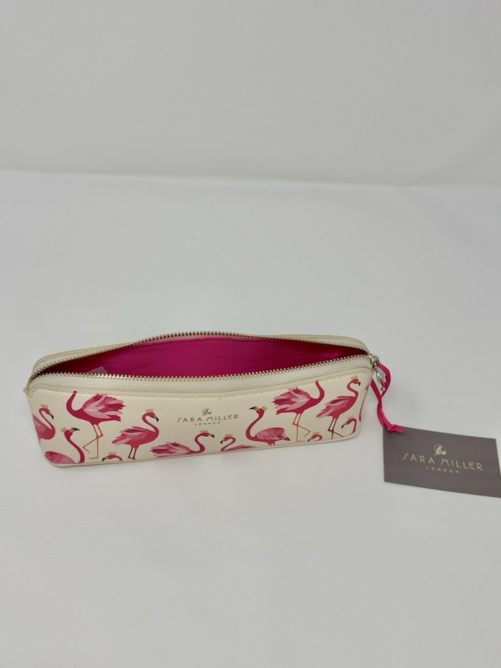 Sara Miller Pink Flamingo Make Up Bag Pencil Case Goodies Pouch W ...