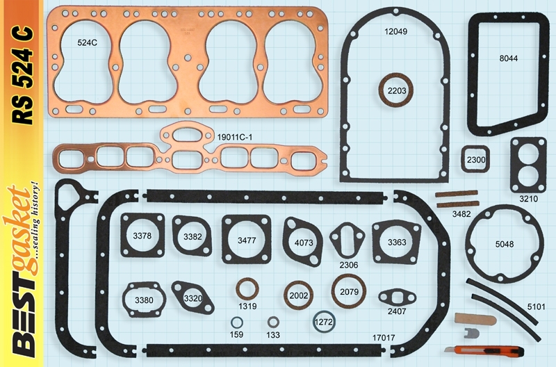 Cadillac 346 Engine Kit Rod+Main Bearings+Gaskets+Rings+Timing+Oil Pump ...