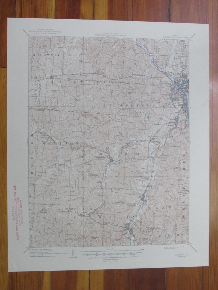 Zanesville Ohio Old Maps
