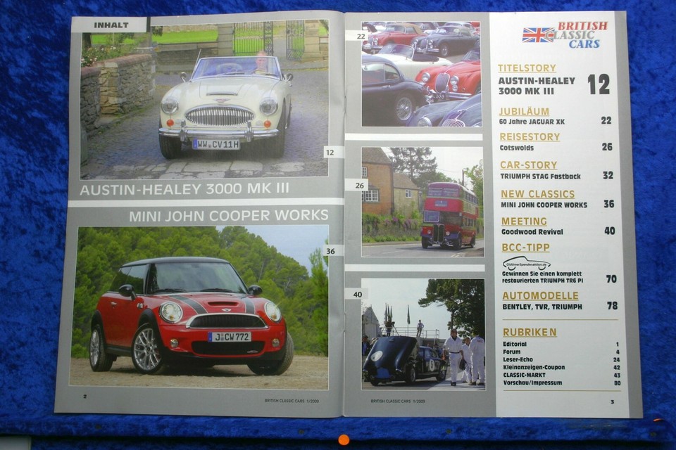 British Classic Cars 1/09 Austin Healey 3000 Triumph Stag Jaguar XK | eBay