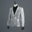 Men Sequins Suit Jacket Blazer Tuxedo Top Showman Costume Prom Fancy ...