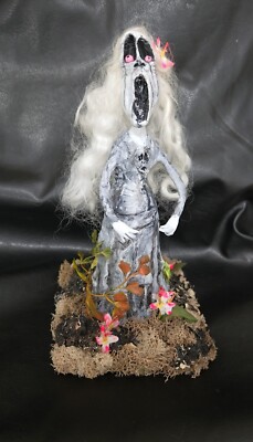 OOAK Creepy Oddity Art Doll Clay Figure Opera Nature Witch Ghoul Skull ...