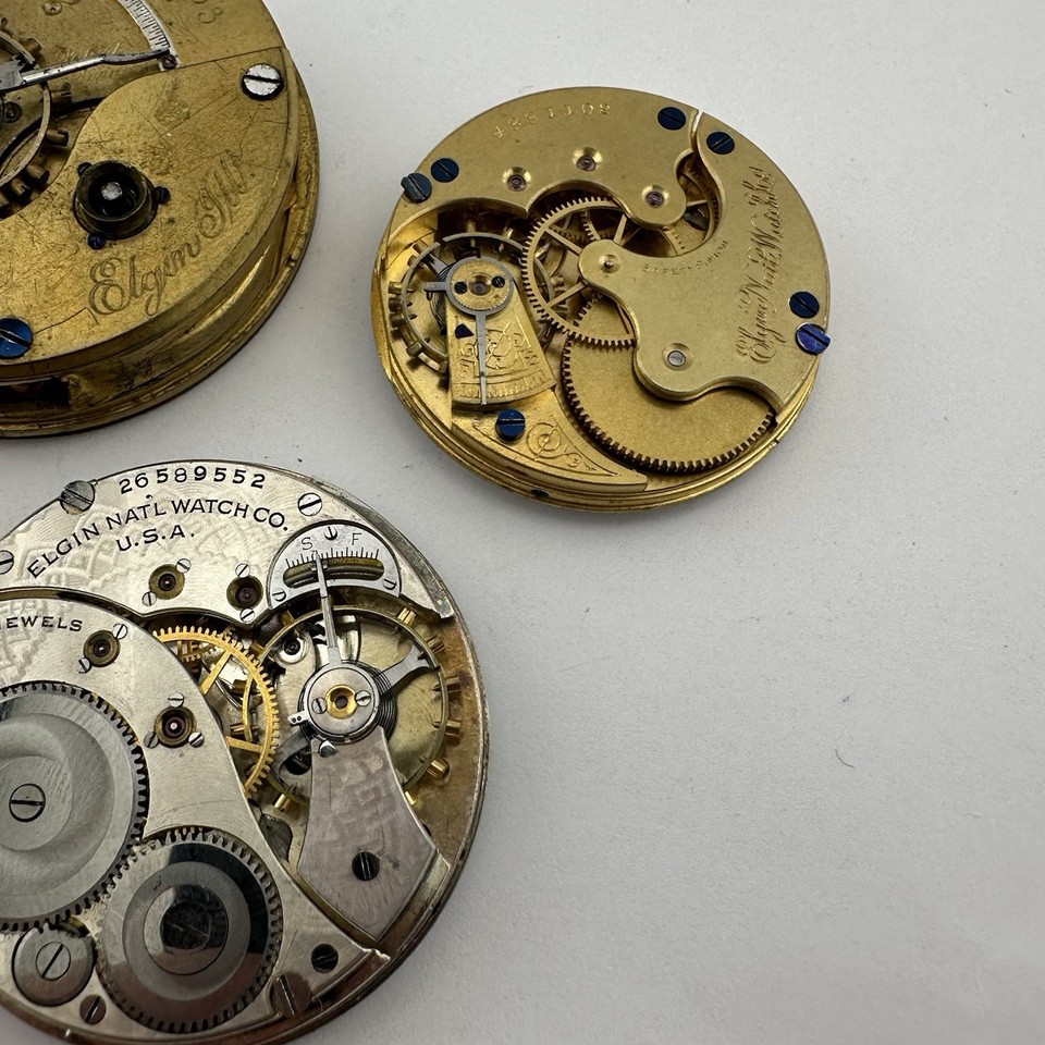 Lot Of 5 Elgin Antique Pocket Watch Movements As Is Untested | eBay