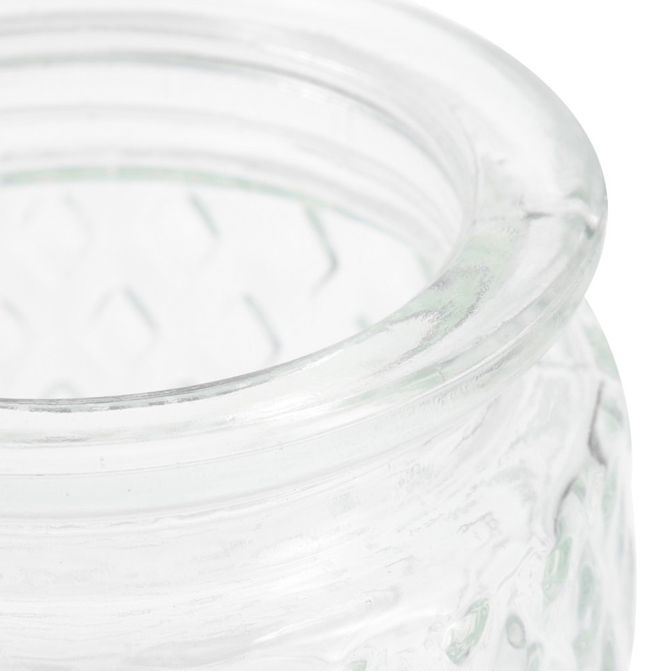 3Pcs Clear Glass Candle Jar Transparent Wax Candle Container Holder ...