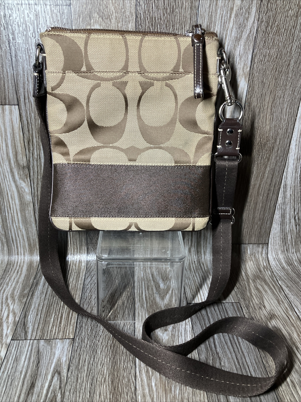 Coach Signature Textile Crossbody Brown classic Messe… - Gem