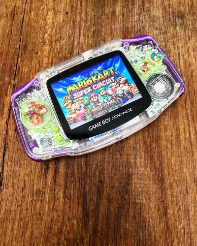 Nintendo Gameboy Advance GBA Mirror Clear Purple Handheld Console ...