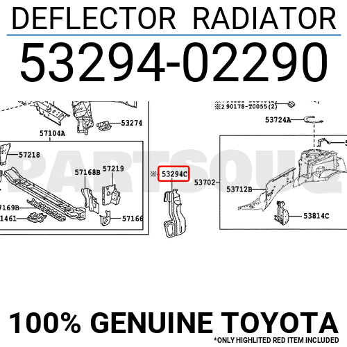 5329402290 Genuine Toyota DEFLECTOR RADIATOR 53294-02290 | eBay