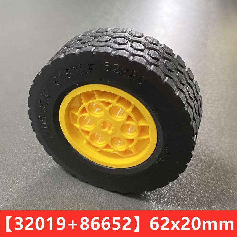 4pcs MOC Technical Tire Wheels 32019+86652 62x20mm are Compatible With ...
