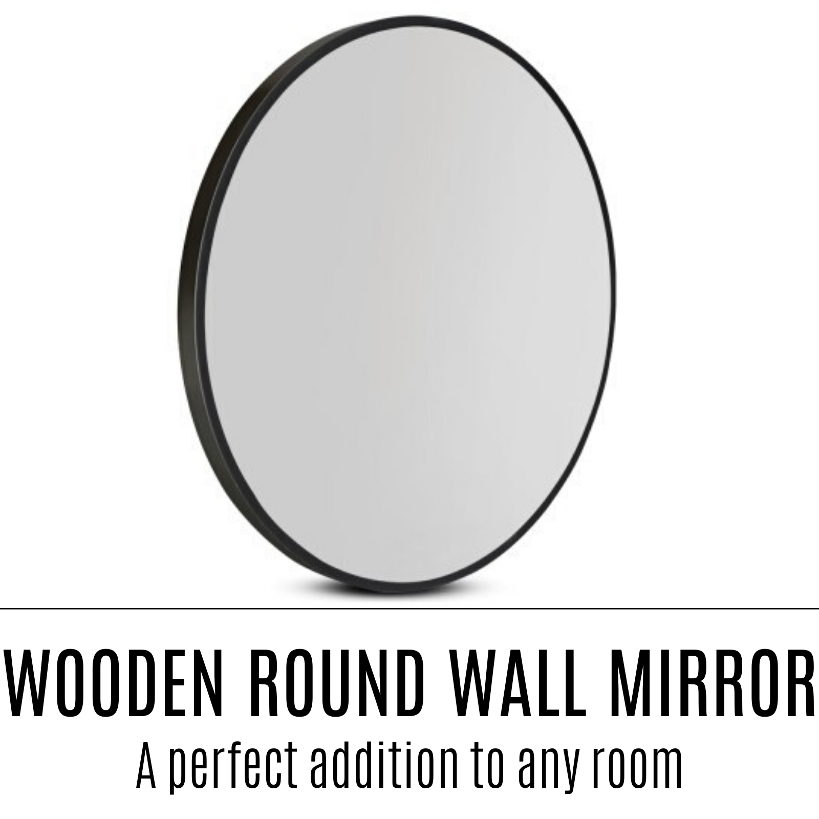 Large Round Circle Wall Mirror Bathroom Decorative 70cm Circular Wood ...
