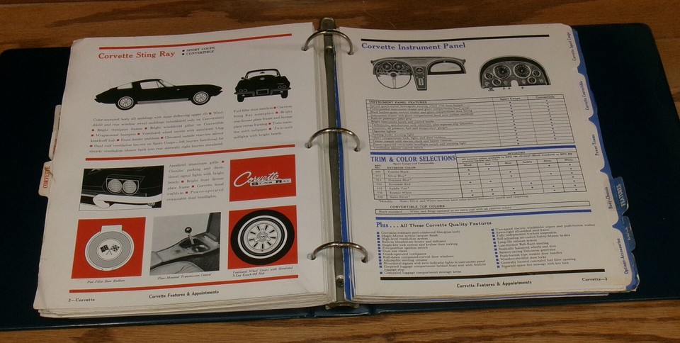 Original 1964 Chevrolet Finger Tip Facts Dealer Album 64 Corvette ...
