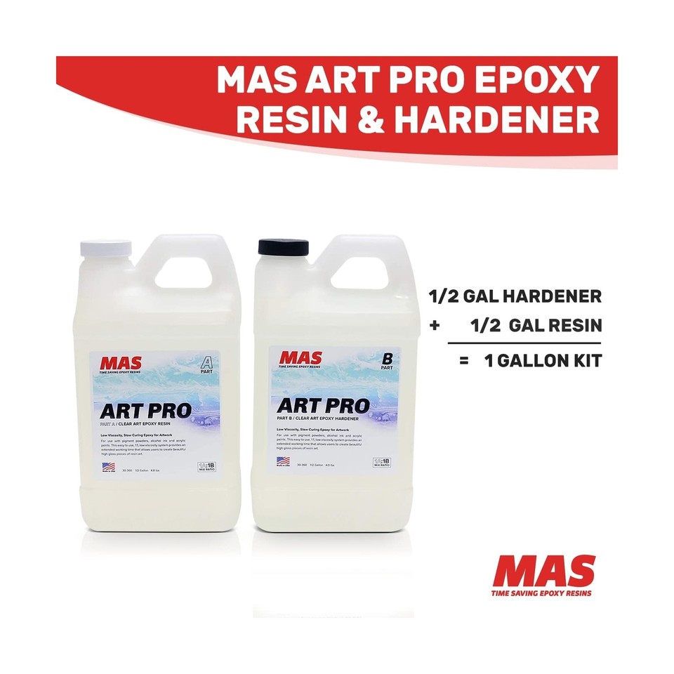 MAS Art Pro Epoxy Resin & Hardener | Two Part Art Resin Features UV ...