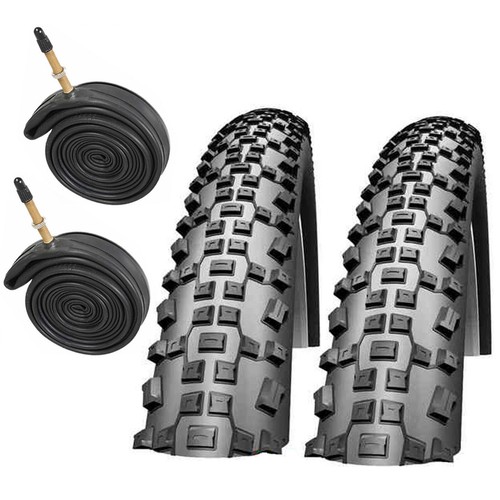 Schwalbe Rapid Rob 26" x 2.10 Mountain Bike Tyres with Presta Tubes (1 ...