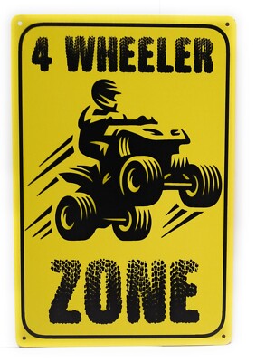 Wheeler Zone Tin Sign, ATV parking, Vintage Sign, Four Wheeler Sign | eBay
