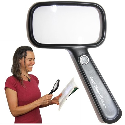 Rechargeable USB Magnifying Glass with LED Light 2.0X, Lighted Large ...