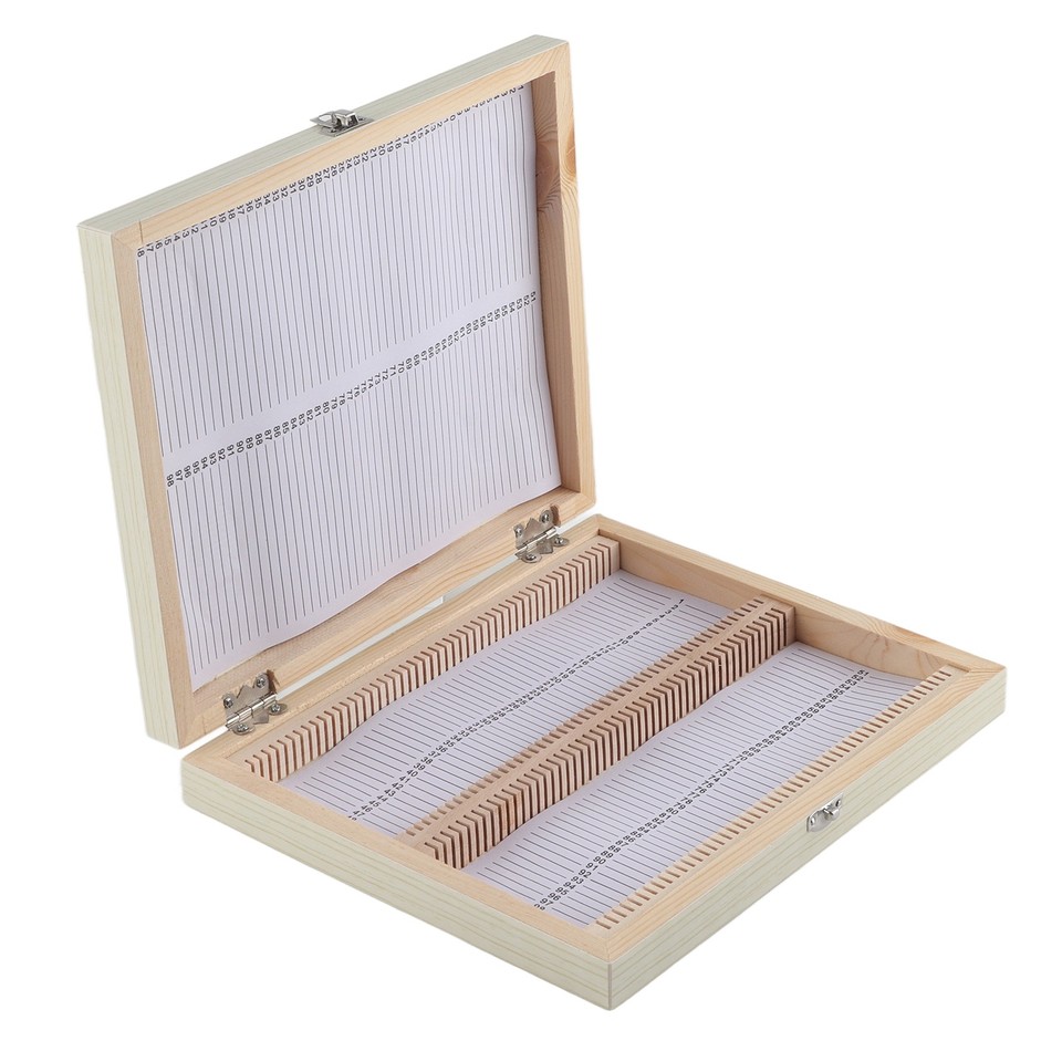 Wooden Box With Lock Storage For Lab Glass Prepared Microscope Slides ...