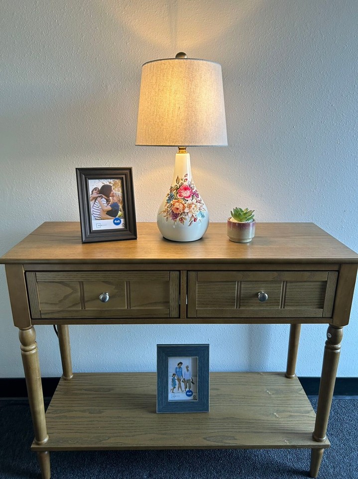 Ceramic Table Lamp Blue Flowers 10"W*10"D*20'H | eBay