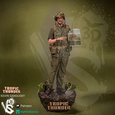 Kevin Sandusky 3D Printed Figure, Tropic Thunder Movie Resin Statue ...