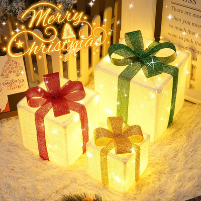 Christmas Outdoor Lighted Gift Boxes Display Outdoor Commercial