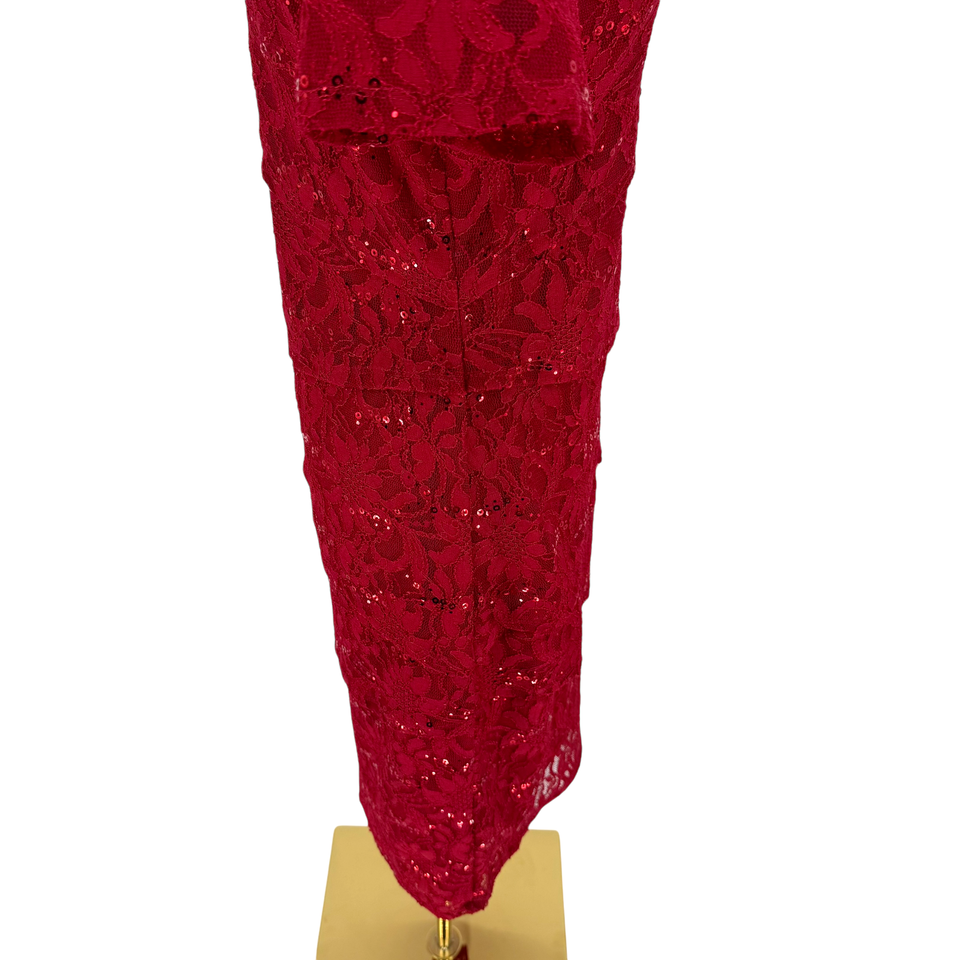 Perceptions New York Dress MEDIUM Red Sequin Lace Sheath Cocktail Party ...