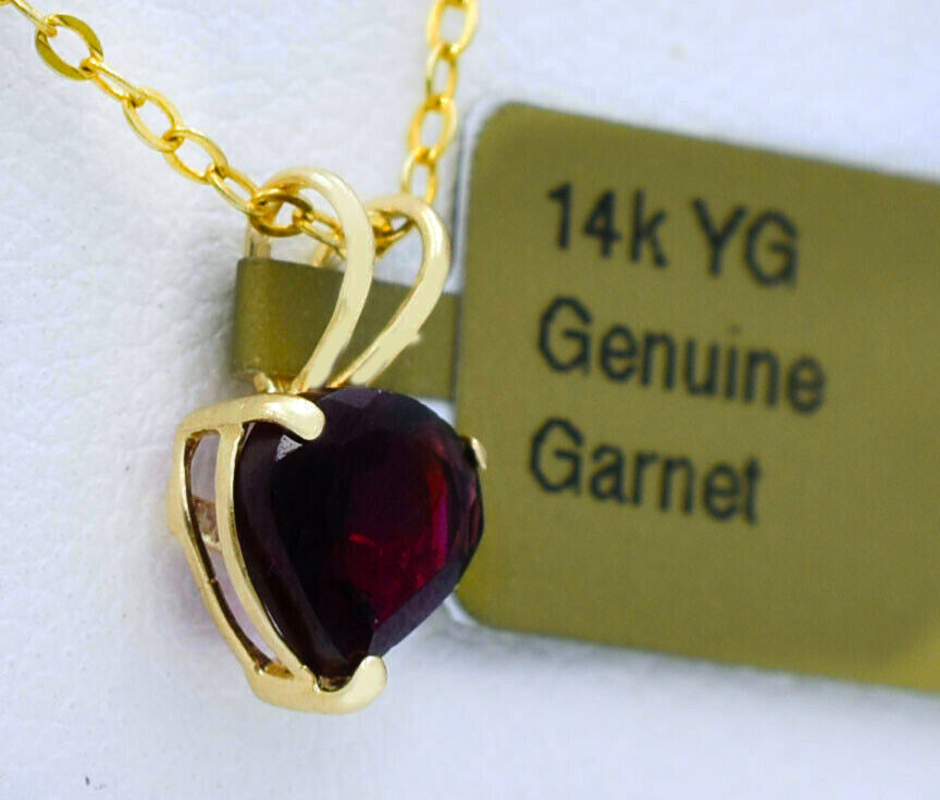 GENUINE 1.23 Cts GARNET PENDANT 14K GOLD - MADE IN USA - Free Appraisal ...