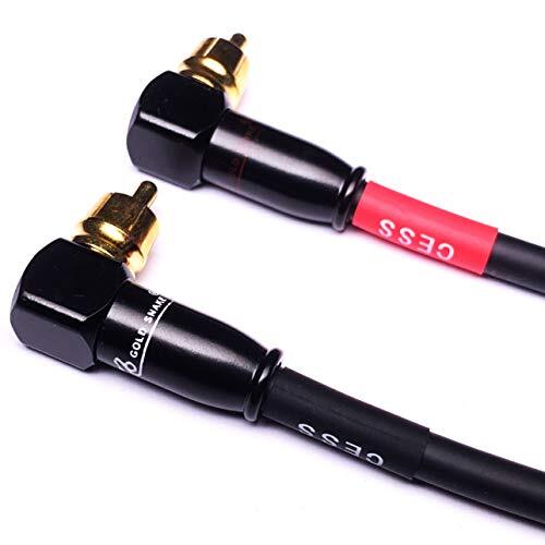 CESS-137-6i Right Angle RCA to RCA Preamp Jumpers Male to Male Patch ...