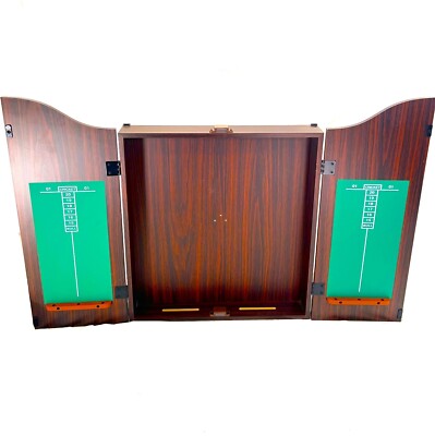 Gorilla Darts MDF Walnut Dartboard Cabinet Heavy Duty Deluxe Dart Board ...