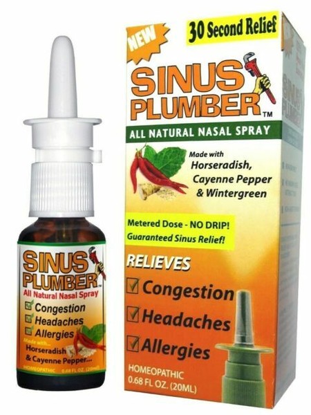 Sinus Plumber Hot Pepper Nasal Spray Congestion Allergy Relief, 0.68oz ...