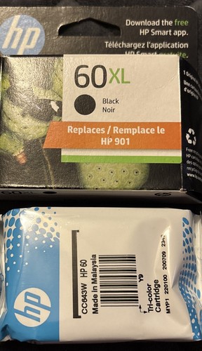 HP 60XL Black & 60 Tri- Color Ink Cartridges | eBay