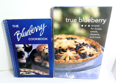 2 BLUEBERRY COOKBOOK LOT Blueberries Recipes Pie Breads Jam Salads ...