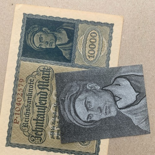 German VAMPIRE Note. 7X4 Inch 10000 Mark Banknote 1922 Post WWI Germany ...