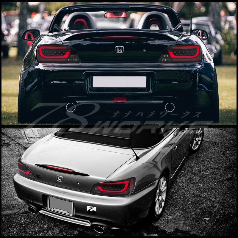 78WORKS Black Fiber LED Taillights Sequential For Honda S2000 AP1 AP2 ...