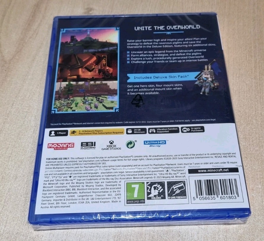Minecraft Legends Deluxe Edition PS5 Playstation 5 UK Pal New Factory ...
