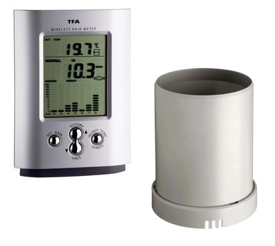Rainfall Recorder Wireless Rain Gauge Monsoon Tfa 47.3003 Thermometer ...