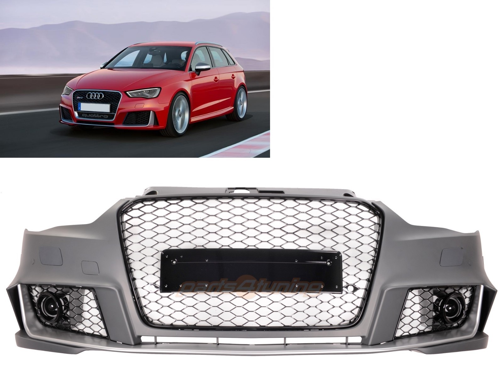 AUDI A3 S3 8V 2012-2015 HATCHBACK RS3 STYLE FRONT BUMPER AND GRILLE PP ...