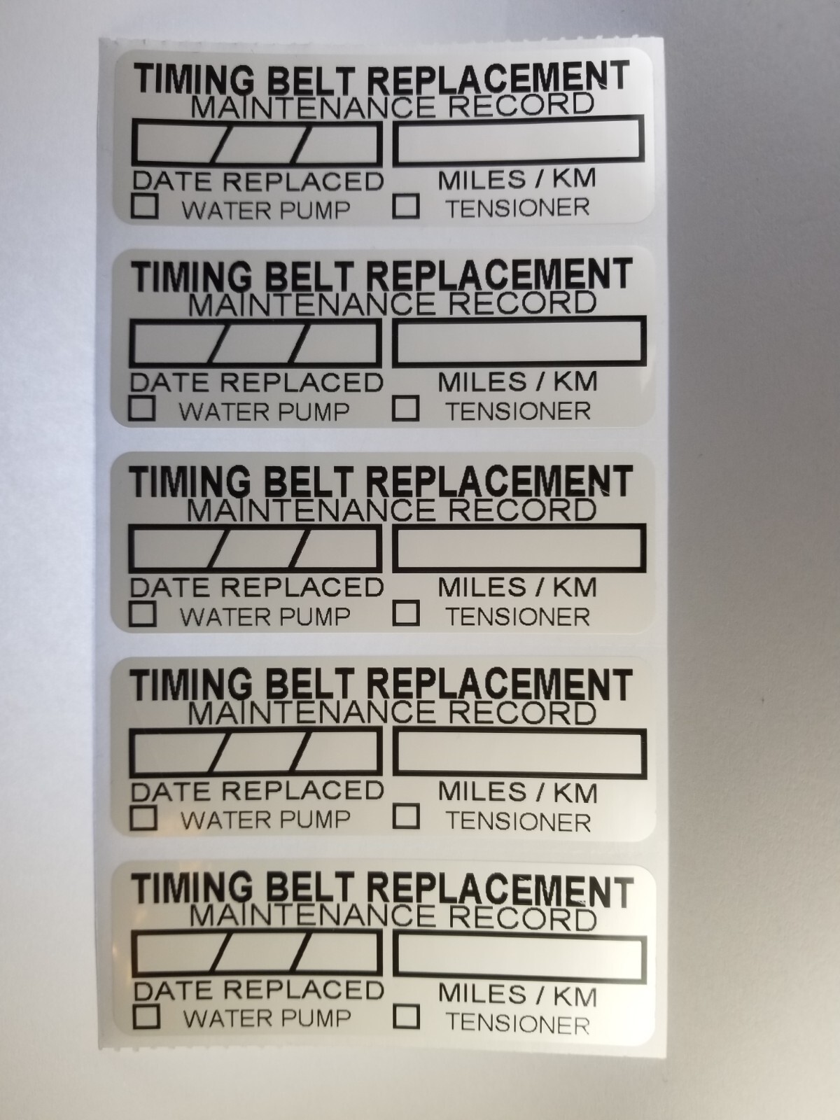 "Timing Belt Water Pump Tensioner Service Kit | Polyester Sticker Label ...