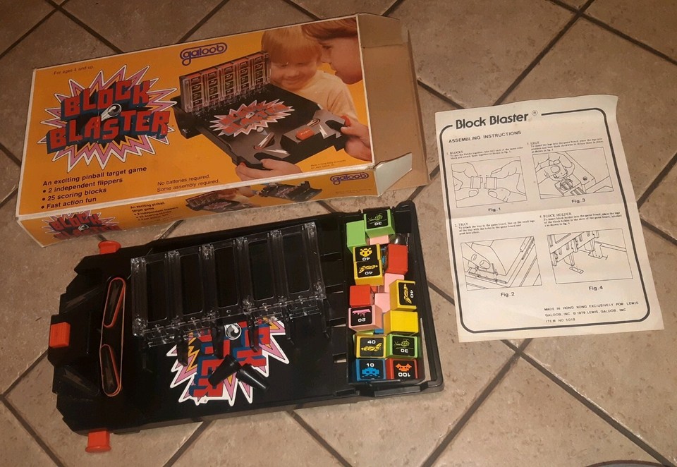 ANTIQUE 1979 Lewis Galoop Block Blaster W/Box vintage PINBALL TYPE GAME ...