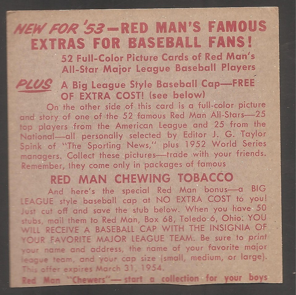 1953 Red Man #NL14 Duke Snider Dodgers HOF-Nice! | eBay