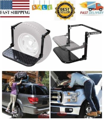 Tire Wheel Step Up Adjustable Ladder Non-Slip Platform Folding Grip SUV ...