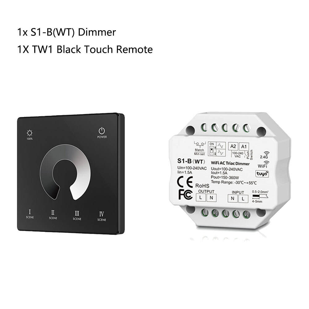 110V 220V WiFi AC Triac LED Dimmer Lamp Controller 2.4G RF Touch Remote ...