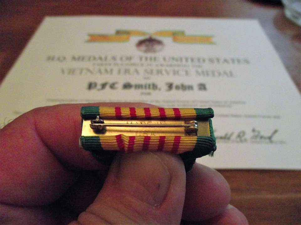 VIETNAM ERA MEDAL & Ribbon with Certificate Army Navy Air Force USMC ...