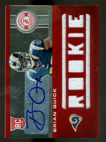 2012 Totally Certified #206 Brian Quick Jersey Auto 47/199 RAMS Rookie ...