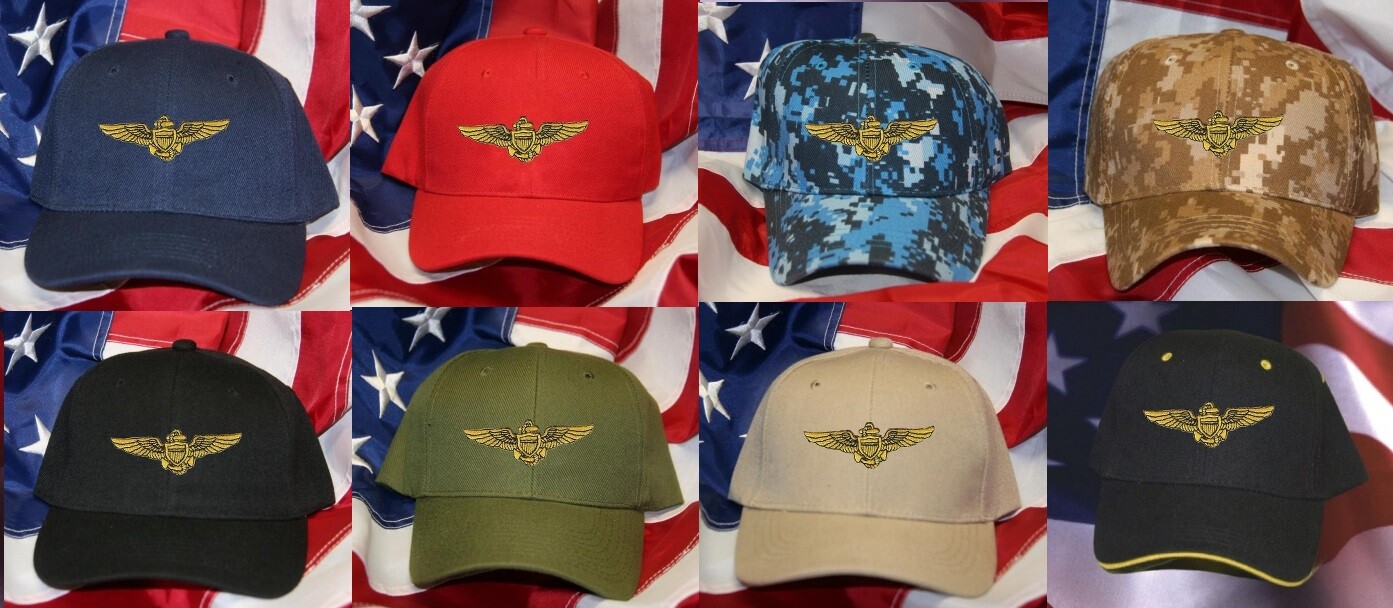 US NAVY PILOT WING HAT PATCH CAP TOPGUN PIN UP F18 F4 E2 A6 E2 C130 ...