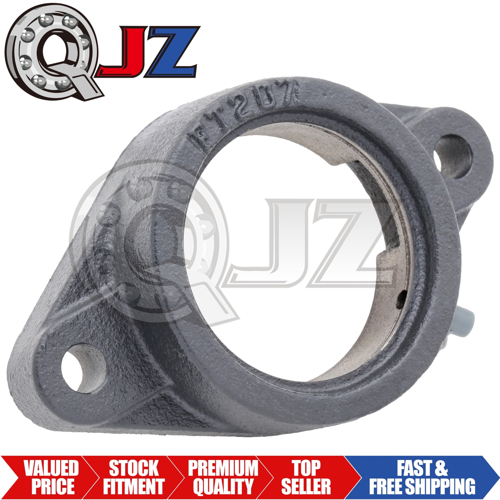 [1-Pack] FT207 2-Bolt Flange Cast Iron Mounted Housing Unit For 72 mm ...