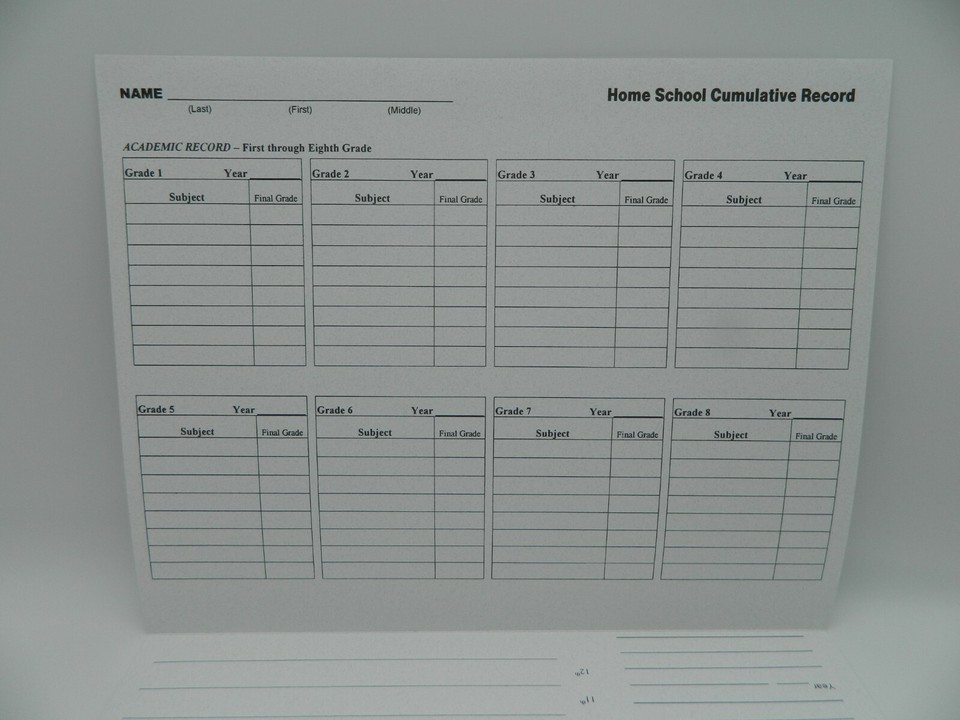 Homeschool Cumulative Transcript Folders, Pack of 3, use w. any ...