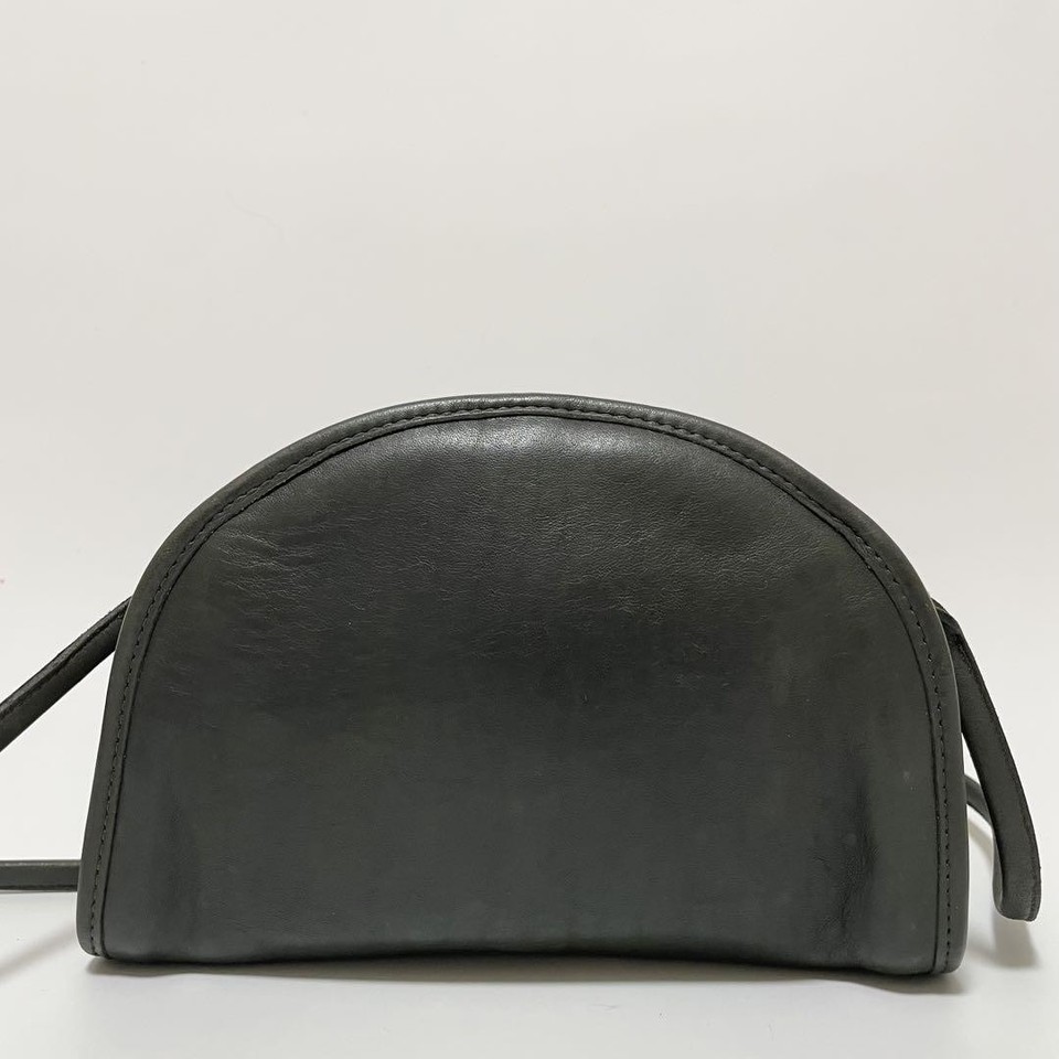 COACH Vintage Kimball 9911 Bottle Green Leather Crossbody Bag Round 90s ...