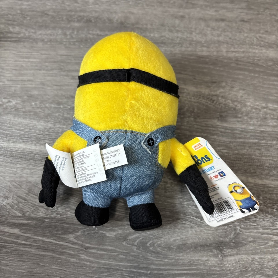 Despicable Me 2 Minions Movie Stuart 5” Plush Stuffed Animal Yellow w ...