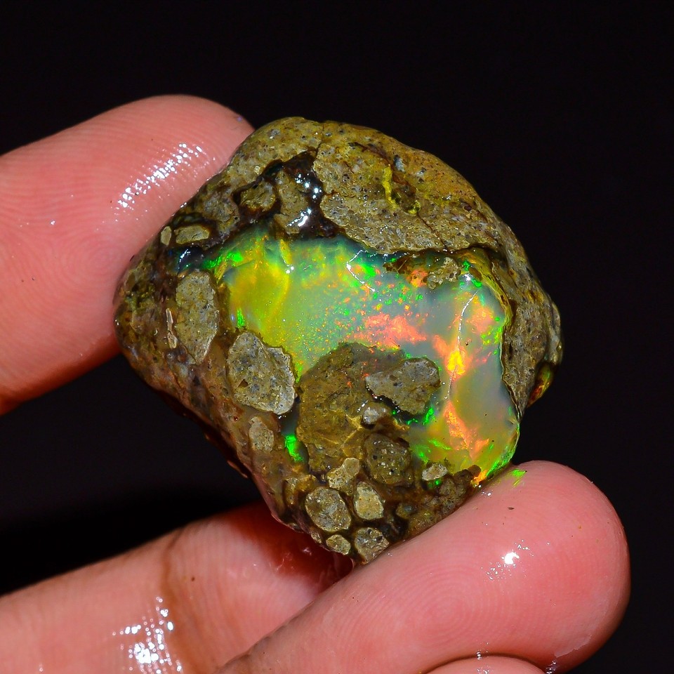 30.5 Ct 100%Natural Ethiopian Oil Opal Rough Loose Gemstone For Jewelry ...